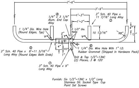 Aluminum Bull Horn 4 Arms Inline - Bullhorn Light Pole Brackets ...