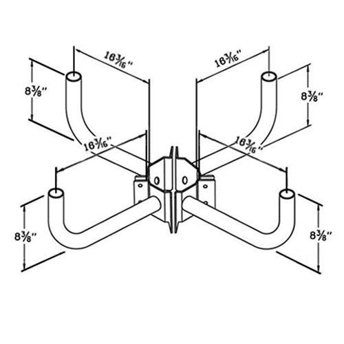 4 Arm Wrap Around Bracket For Wood Poles - Wrap Around Brackets ...